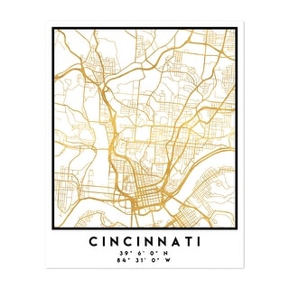 Cincinnati Ohio Cincinnati Street Map Maps Minimal Art Print/Poster ...