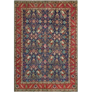 Fine Vintage Distressed Abdullah Navy/Red Rug - 6'7" x 9'8" - Bed Bath ...