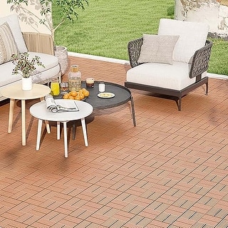 18 PCS All Weather Interlocking Deck Tiles Waterproof Flooring - Bed ...