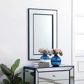 36"x24" MDF and Metal Beaded Mirror Blue - 24"x36" - Bed Bath & Beyond ...