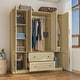 63"W 6-Door Bedroom Wardrobe Cabinet - Spacious Closet Cabinet Armoire ...