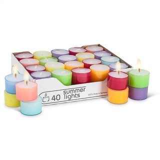 Set Of 40 Assorted Bright Colors Extra Long Burn Tealite Candle - Bed ...