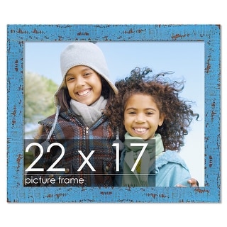 22x17 Shabby Chic / Farmhouse Blue Wood Picture Frame - UV Acrylic ...