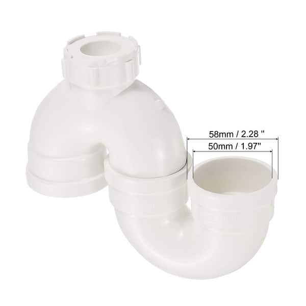 1Pcs PVC Water Pipe U-Shaped Elbow Fitting 50mm ID Connector w Checking ...