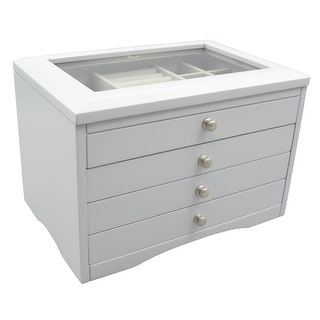 Elegant Grey Lift Top Jewelry Box - N/A - Bed Bath & Beyond - 36661634