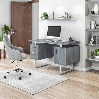 Modern Office Desk with Storage,High quality and durable, Grey - Bed ...