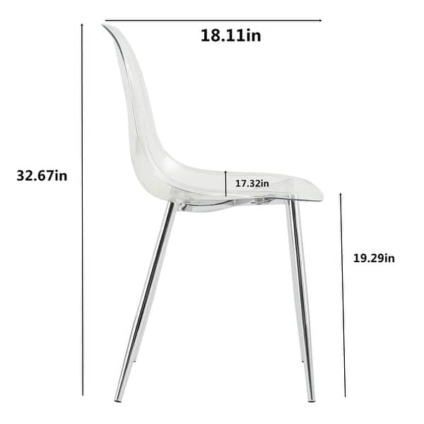 Modern simple transparent dining chair plastic chair armless crystal ...