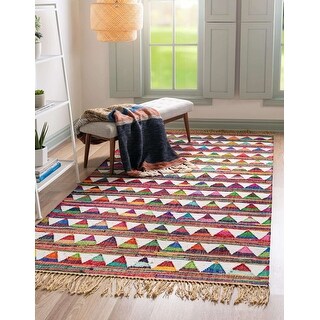 Unique Loom Pyramid Chindi Trellis Rug - Bed Bath & Beyond - 35663465