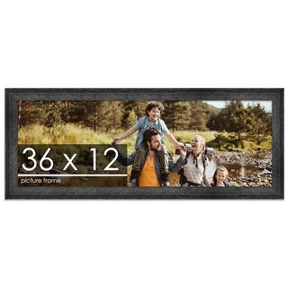 36x12 Distressed/Aged Black Wood Picture Panoramic Frame - Panoramic ...
