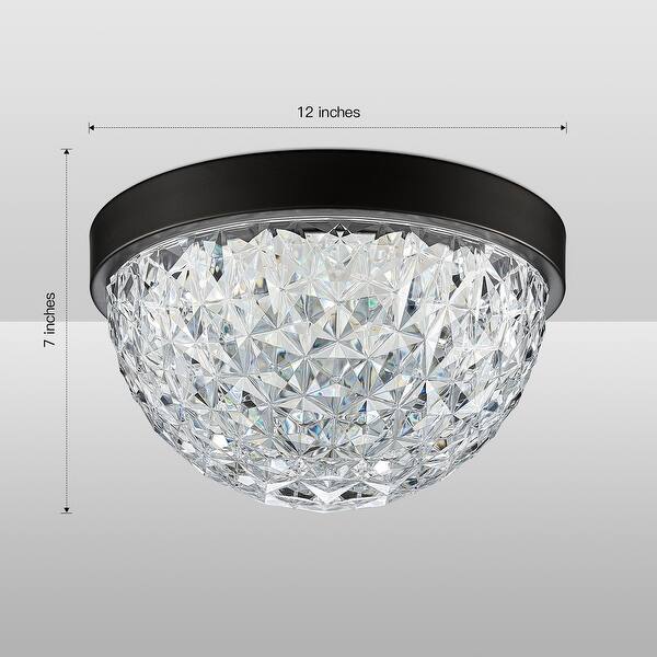 Castor Crystal Hemispheric LED Flush Mount Ceiling Light 11" - 3 Color ...