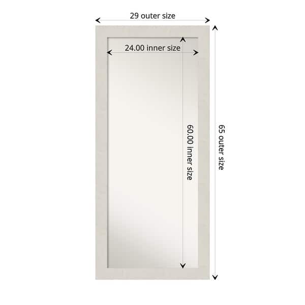 Non-Beveled Wood Full Length Floor Leaner Mirror - Rustic Plank Frame ...