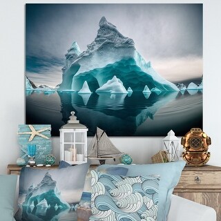 Designart 'North Atlantic Blue And White Iceberg IV' Coastal Metal Wall ...