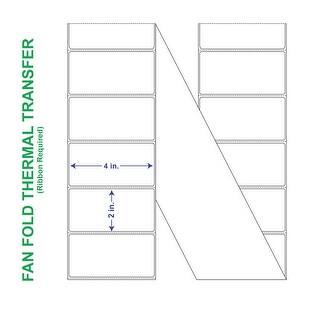 4" x 2" General Use Fan Fold Labels, w/ Perf Thermal Transfer Labels ...