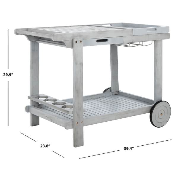 SAFAVIEH Outdoor Living Orland Portable Serving Trolley Cart - 23.8"x39 ...