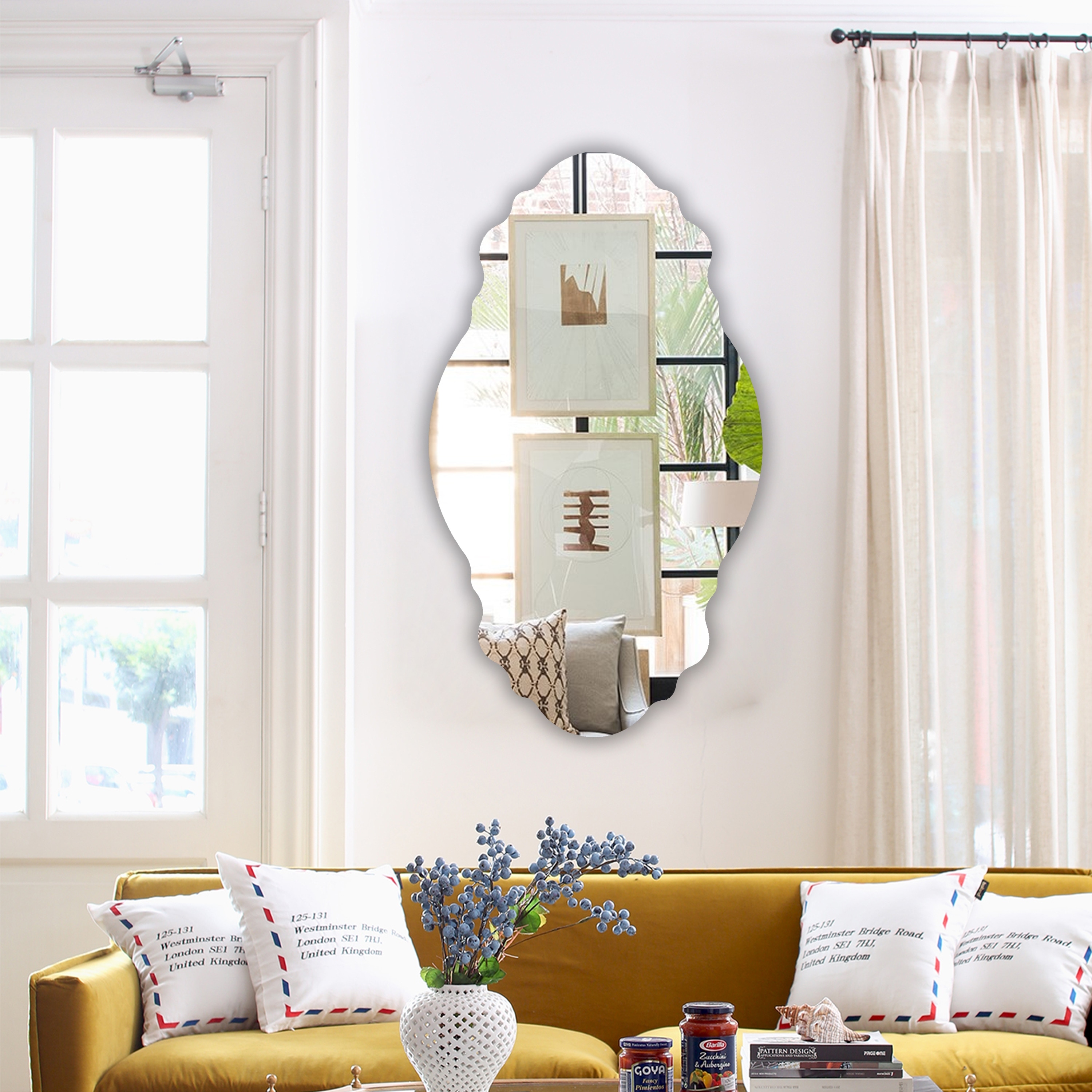 fancy frameless mirror