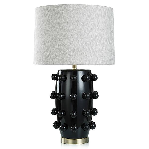 Marni Table Lamp- Black - Black Finish On Ceramic Body With Brass Base ...
