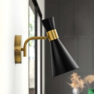 1 - Light Modern Metal Adjustable Head Lamp Cone Wall Sconce - Bed Bath ...
