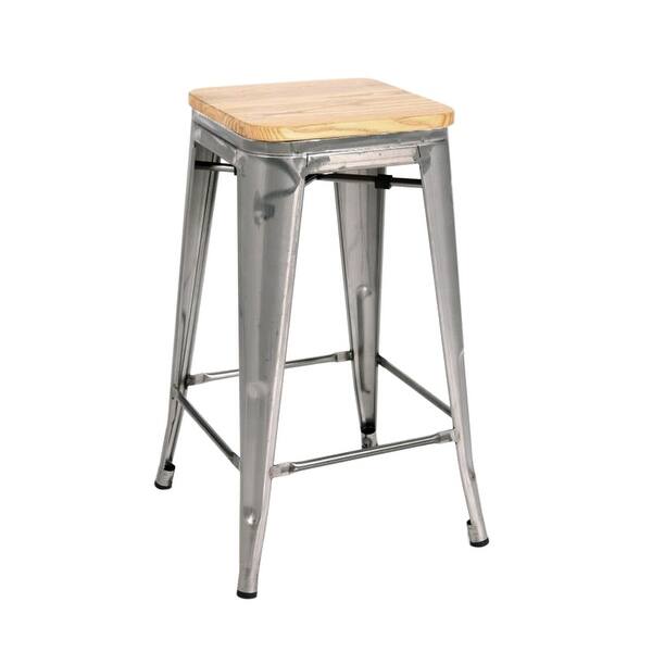 industrial style Stool W/ Wood - Bed Bath & Beyond - 37155725