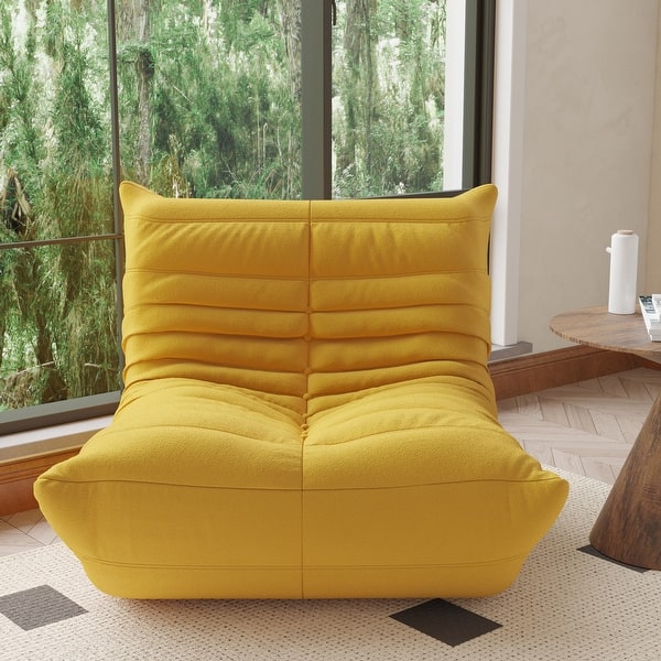 Fireside Chair Single Sofa Teddy Fabric Bean Bag Chair - On Sale - Bed ...