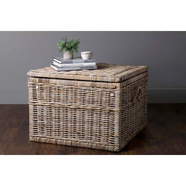Natural Rattan Handmade Basket Trunk With Handles by by East at Main ...