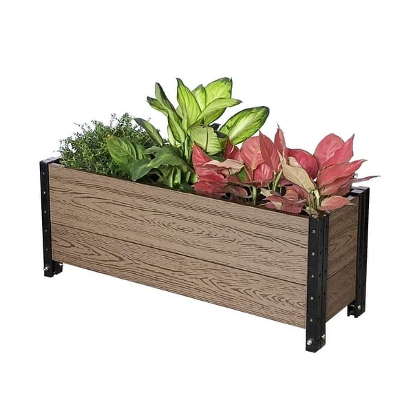 Raised Garden Bed Footed Trough Composite Wood Planter Grow Veggies ...