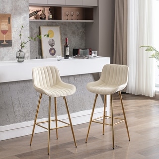 Modern Design Velvet Bar Stools With Golden Legs - Bed Bath & Beyond ...