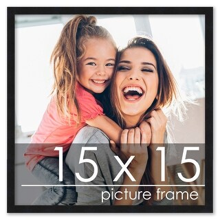 15x15 Frame Black Wood Picture Square Frame - Picture Frame Includes ...