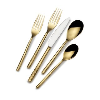 Ummi Gold, 20pc 18/10 Stainless Steel Flatware Set - 8' x 10' - Bed ...