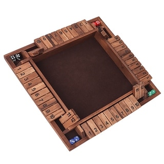 GSE™ 4-Player 12 Number Wooden Shut The Box Dice Game Set for Family ...
