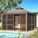 Erommy Outdoor Solarium Sunroom, Patio Hardtop Gazebo, Aluminum Frame ...
