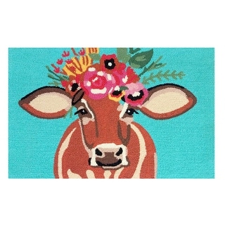 Betsy Floral Cow Turquoise size 30"X48" - Bed Bath & Beyond - 41645953