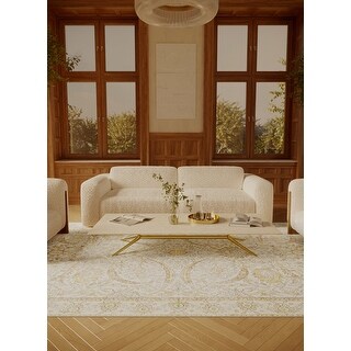 Ginza Six Washable Turkish Garden Marigold Area Rug - Bed Bath & Beyond ...