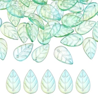 Leaf Beads, Crystal Leaf Pendants Charm Translucent Czech Glass Leaves ...