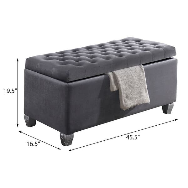 Tanya Grey Tufted Storage Bench - Bed Bath & Beyond - 38296224