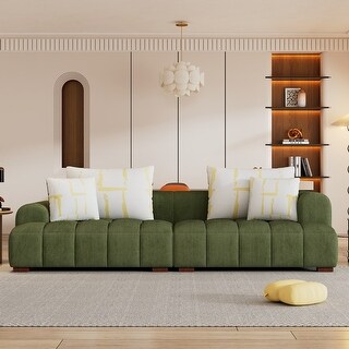 Modern Couch Corduroy Fabric Comfy Sofa with Rubber Wood Legs - Bed ...