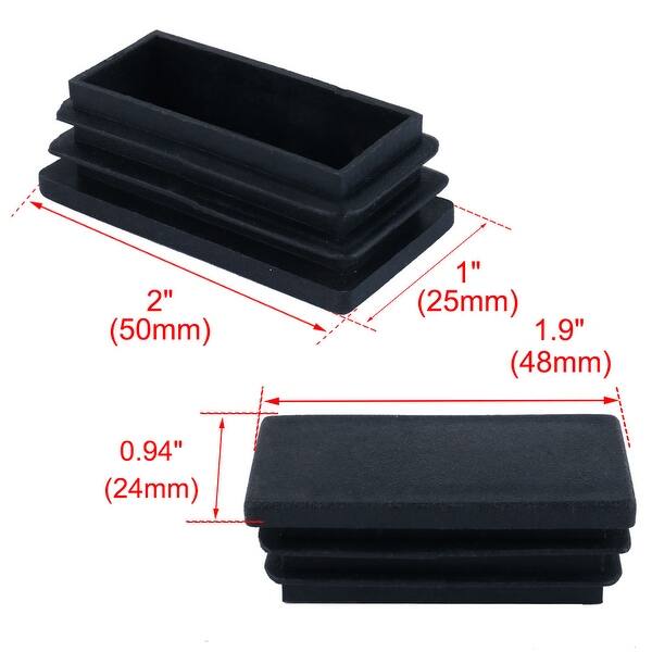 6 x Rectangle Tube Inserts Tubing Plug End Blanking Bung 25mm x 50mm ...