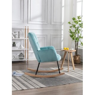 Elegant Modern Velvet Tufted Upholstered Rocking Chair - Bed Bath ...