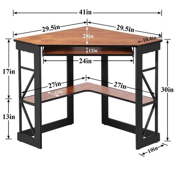 VECELO Triangle Corner Desk, Office/Computer/Writing Desk for Student ...