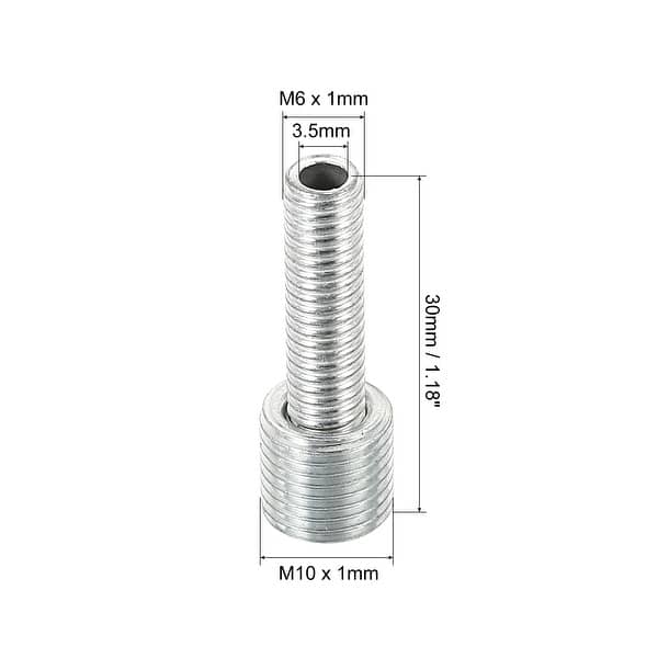 5pcs M10 to M6 Double Male Threaded Reducer Bolt Screw Fitting Adapter ...