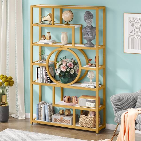 72'' Bookcase Bookshelf, 7-Tier Tall Etagere Bookcases Book Shelves ...