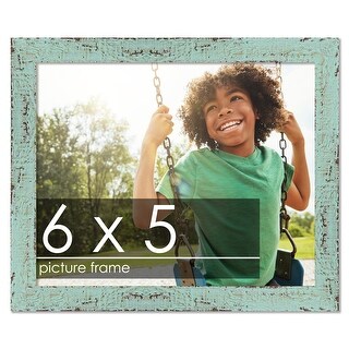 6x5 Shabby Chic / Farmhouse Green Wood Picture Frame - UV Acrylic, Foam ...