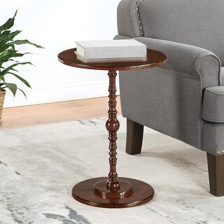 Traditional Round Solid Wood Display Pedestal Table, Espresso Finish ...