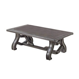 Jax 48 Inch Contemporary Coffee Table, Flared Legs, Beveled, Platinum ...