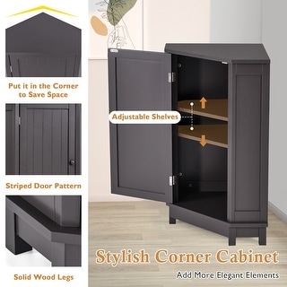 Triangle Bathroom Storage Cabinet w/ Adjustable Shelf, Brown - Bed Bath ...
