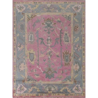 Pink Oushak Oriental Area Rug Handmade Wool Carpet - 7'8"x 9'7" - Bed ...