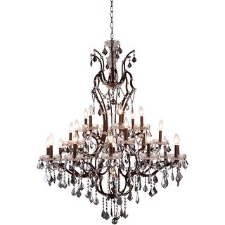 Elena 25 light Rustic Intent ChandelierSilver Shade (Grey) Royal Cut ...