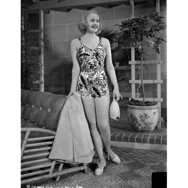 A Portrait Of Virginia Dale Wearing A Swimsuit Photo Print - Bed Bath ...