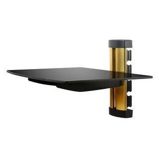 Floating Tempered Glass DVD Cable Box Shelf Gold - Bed Bath & Beyond ...