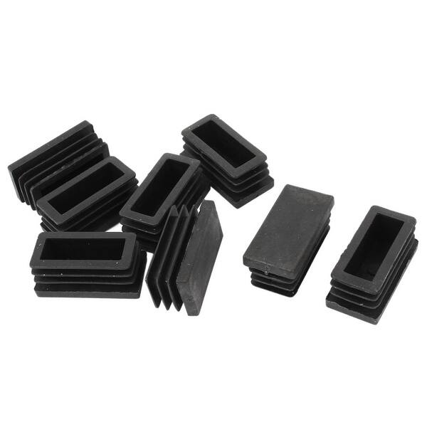 8 Pieces Black Plastic Rectangular Blanking End Caps Tube Inserts 20mm ...