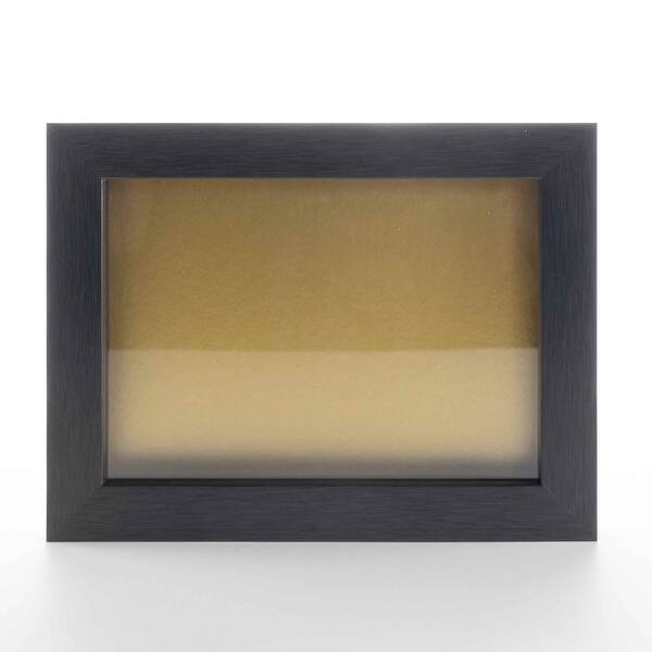 Charcoal 24x30 Wood Shadow Box with Gold Acid-Free Backing - With 5/8 ...
